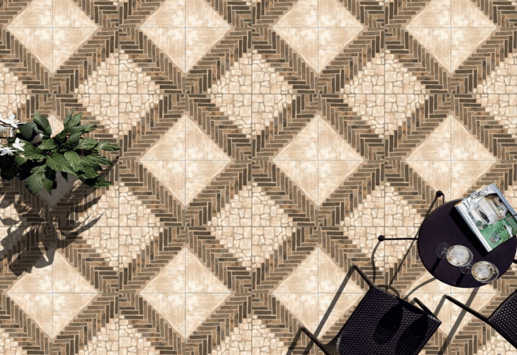 Earthy Elegance: Porcelain Tiles Punch (50x50x9mm) Brown | Eq-5508-tr1